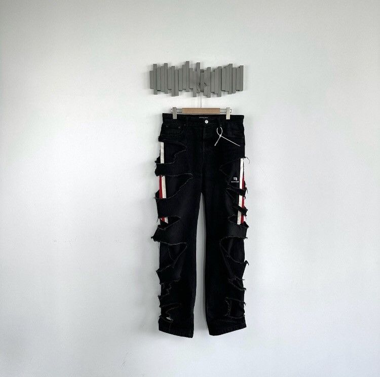 Balenciaga Balenciaga embroidered Logo ripped denim pants | Grailed