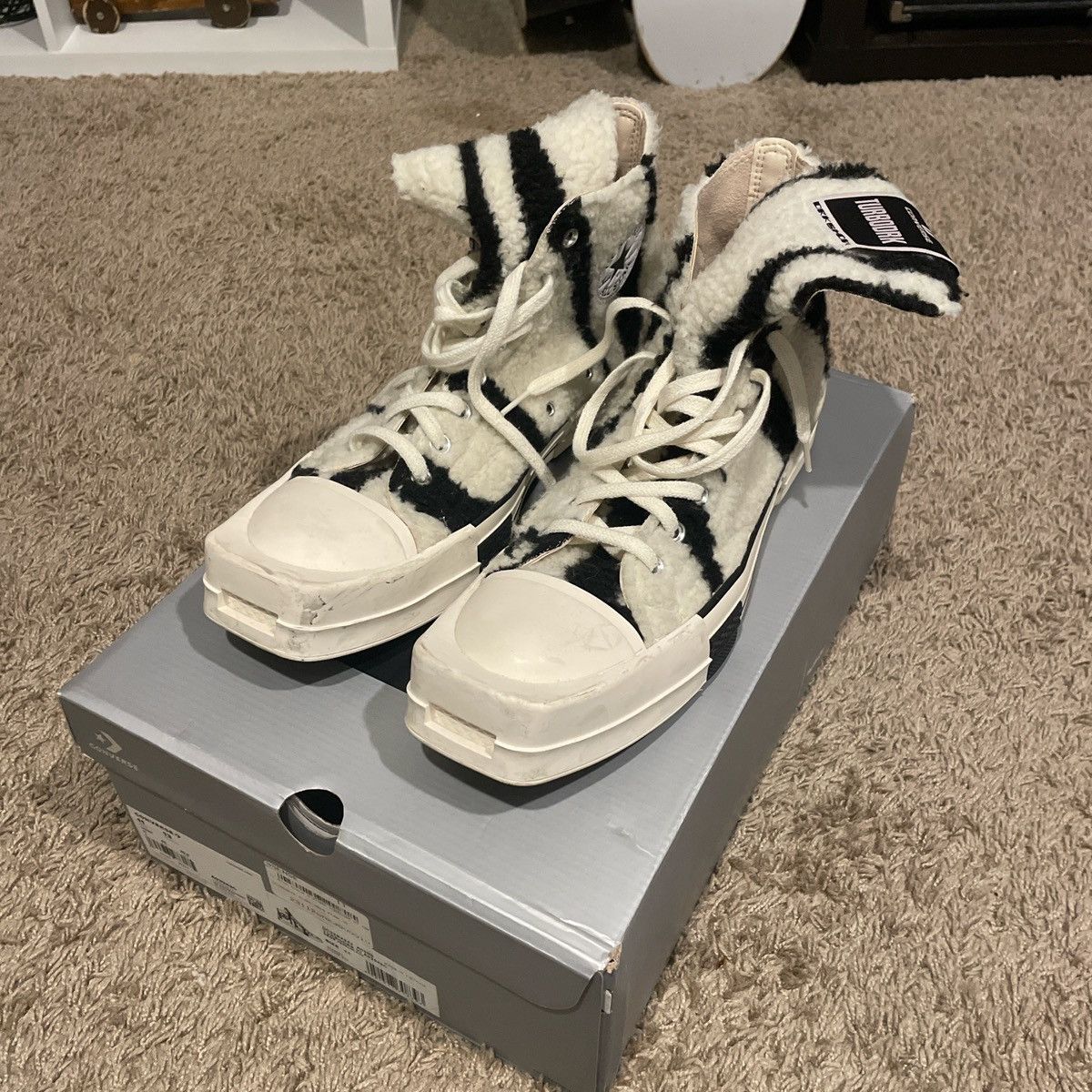 Converse × Rick Owens Drkshdw Rick Owens Zebra Converse Collab | Grailed