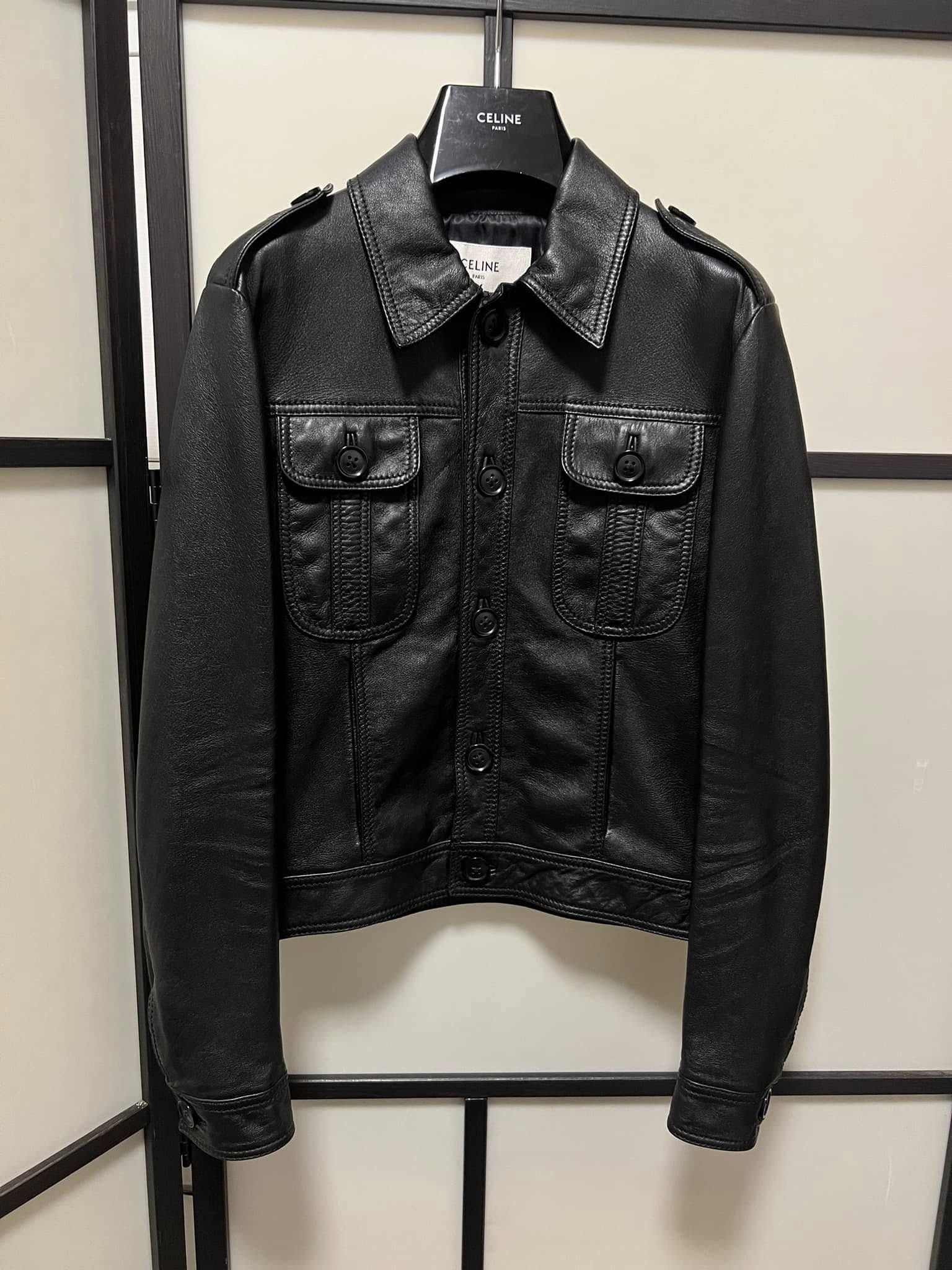 Celine × Hedi Slimane FW20 Unreleased Lambskin Aviator Leather Jacket ...