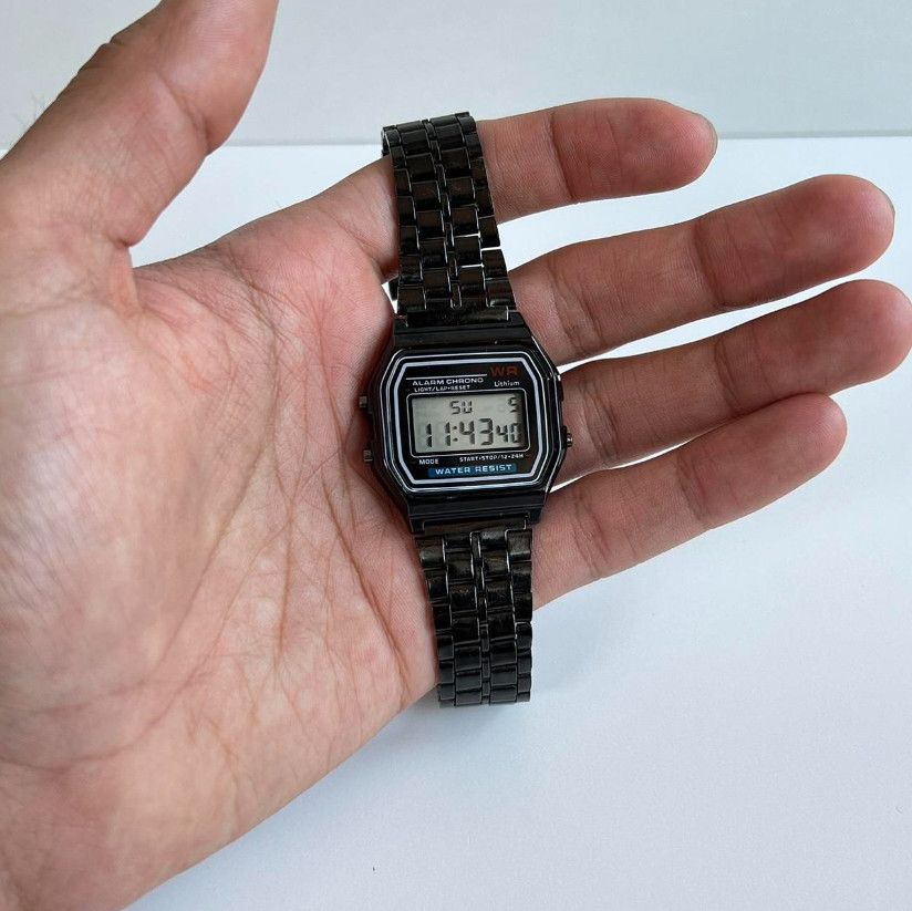 Casio × Jewelry × Streetwear Y2K 2000s vintage retro black stainless ...