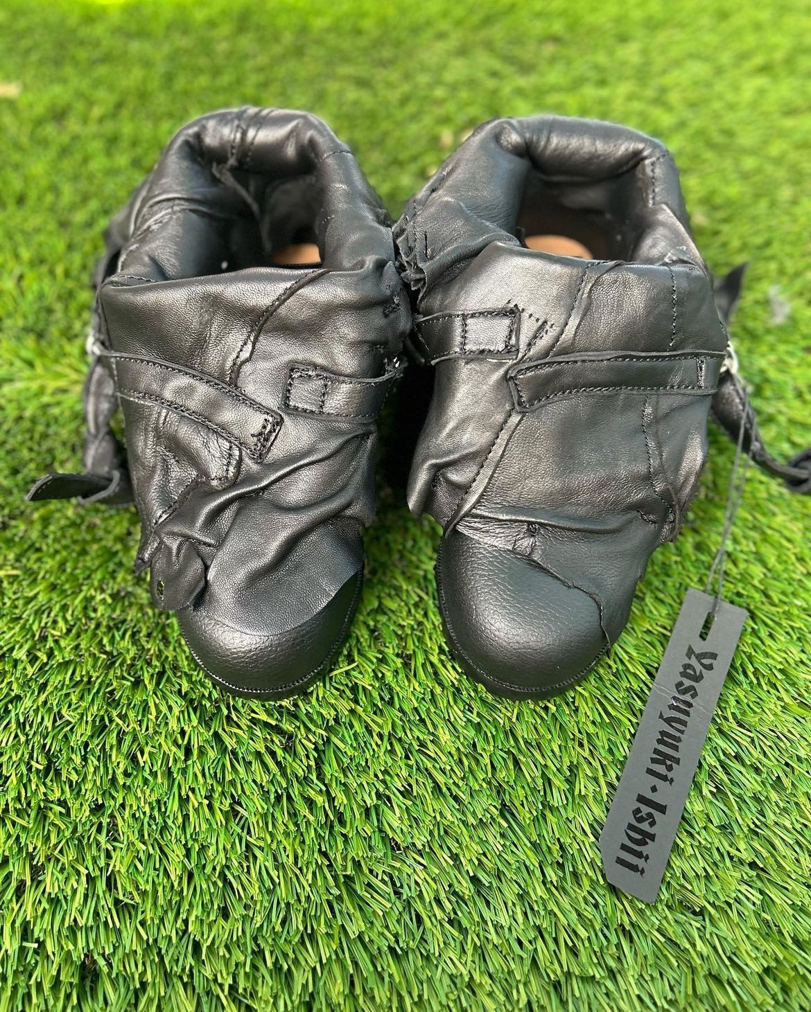 Yasuyuki Ishii s/s 2010 redux leather patchwork combat boot | Grailed