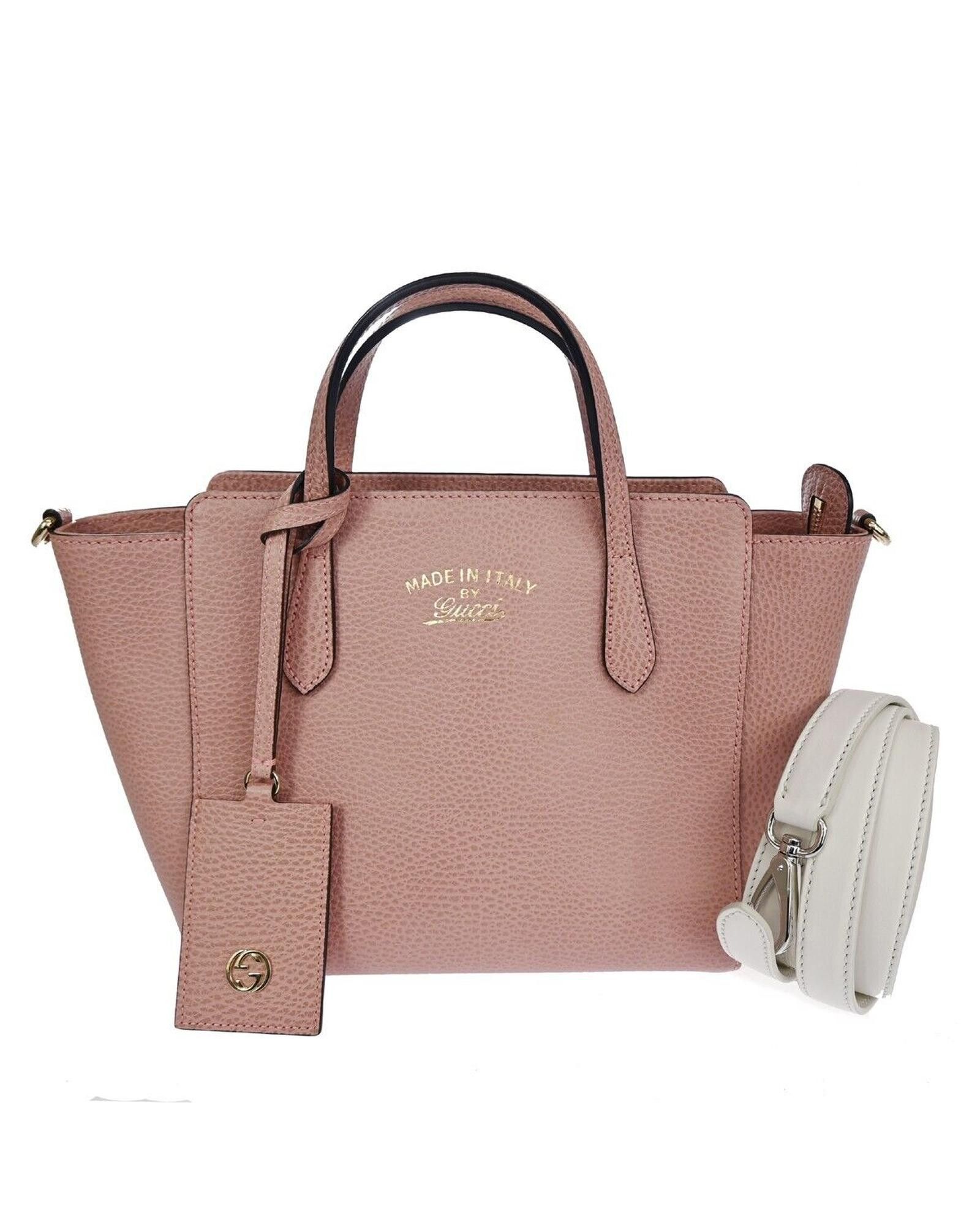 Gucci Luxurious Pink Leather Trapezoid Handbag with Iconic Logo | Grailed