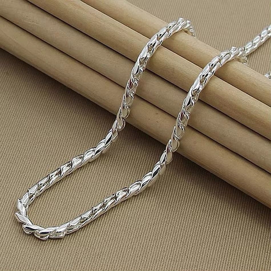 Chain × Cuban Link Chain × Jewelry 4mm 20 Inch Snake Chain Necklace ...