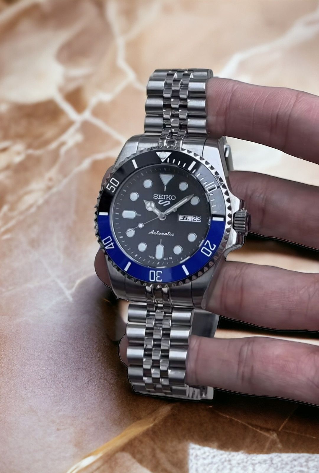 Japanese Brand × Seiko Seiko Mod Submariner Batman Day Date Dial ...