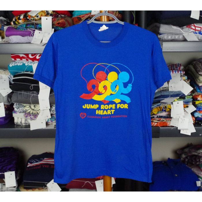 Vintage TSC1051 | 90s Event Tshirt Mens S Jump Rope For Heart Blue ...