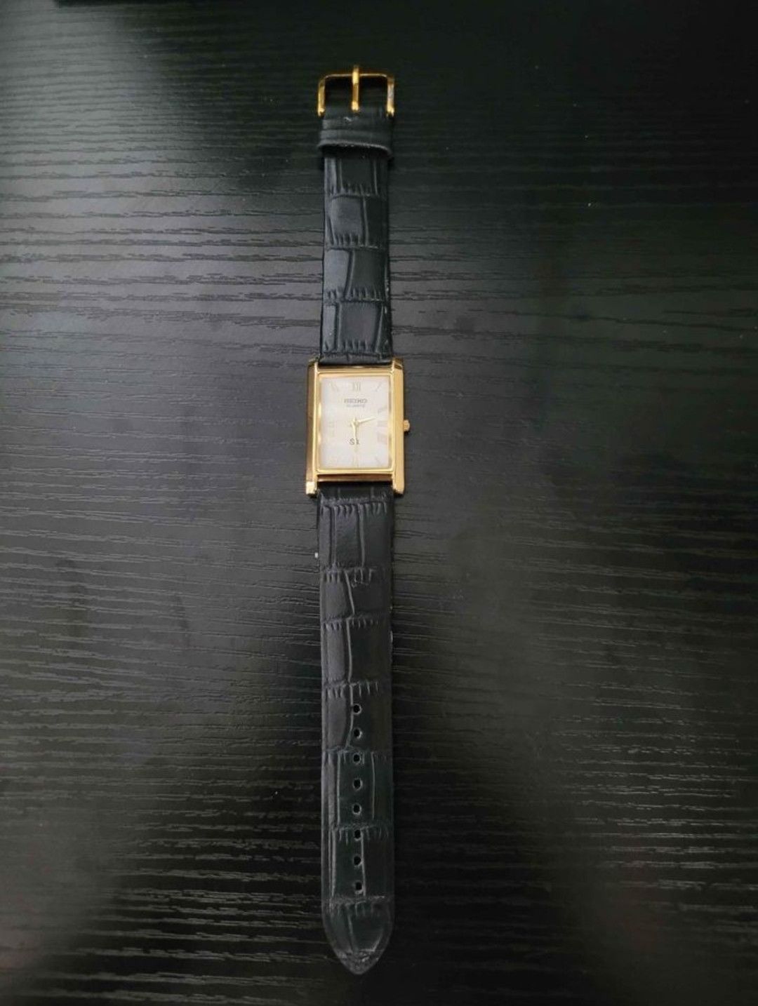 Seiko 🔥NOS - Rare Vintage Seiko Slim Tank Men's Leather Watch | Grailed