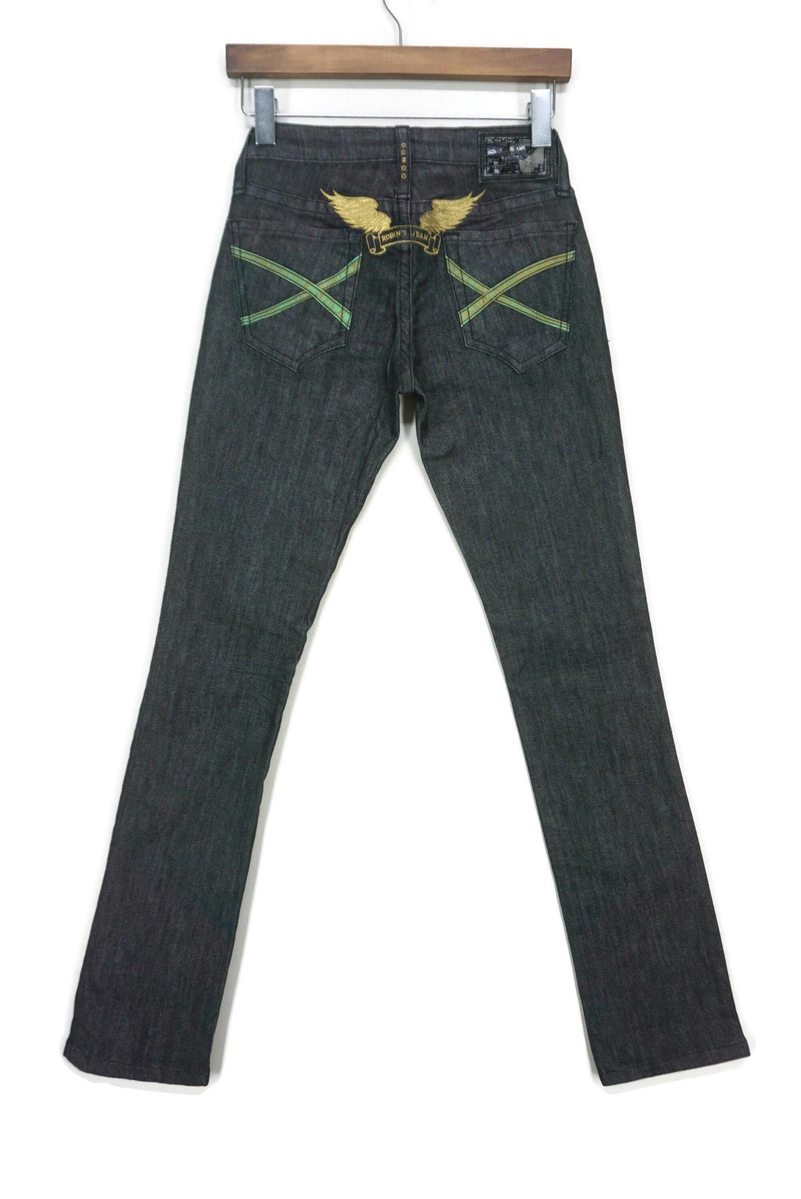 Robins Jeans Robin's Jean W26 L32 Marilyn Low Rise Wings Embroidery ...