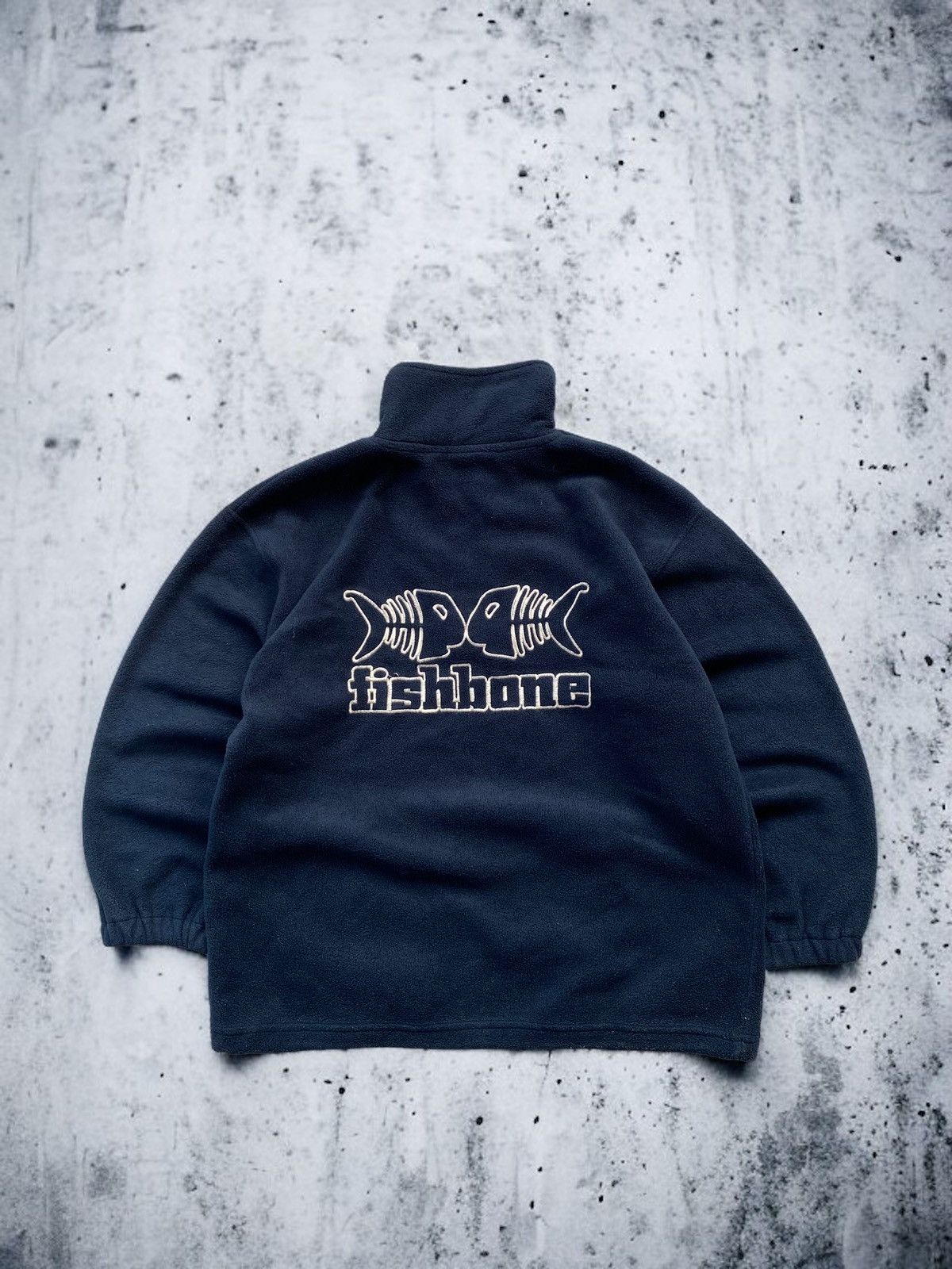 Vintage Vintage Fishbone Fleece Pullover Big Embroidered Logo | Grailed