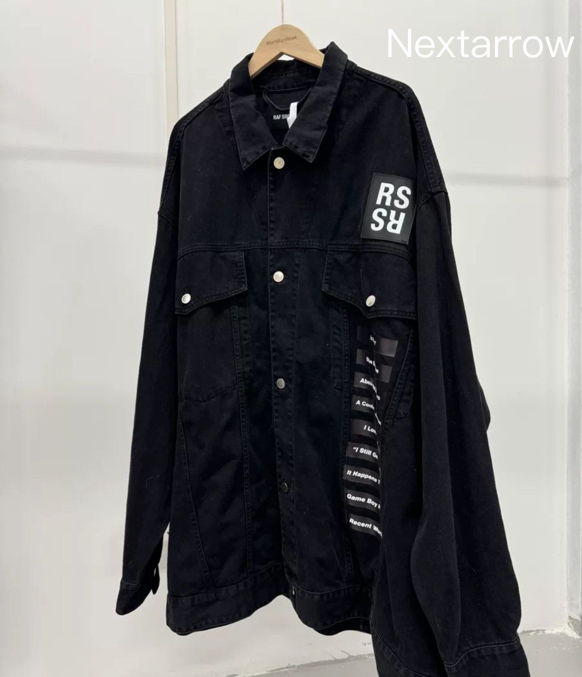 Raf Simons RAF SIMONS 18SS Joy division floral silhouette denim jacket ...