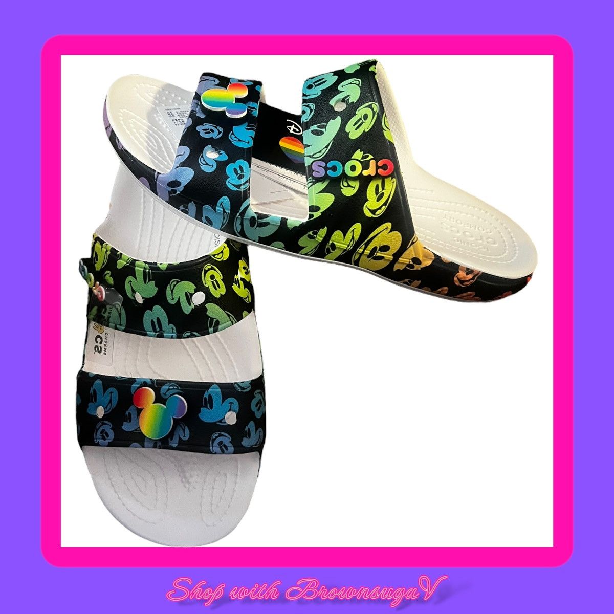 Crocs × Disney Crocs Classic Disney Rainbow Celebration Mickey Mouse ...