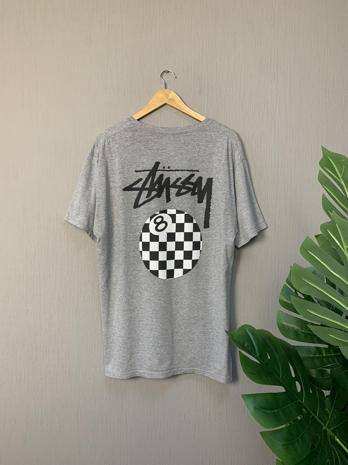 Vintage STUSSY 8 BALL Y2K SKATER GREY TRUE TEE | Grailed