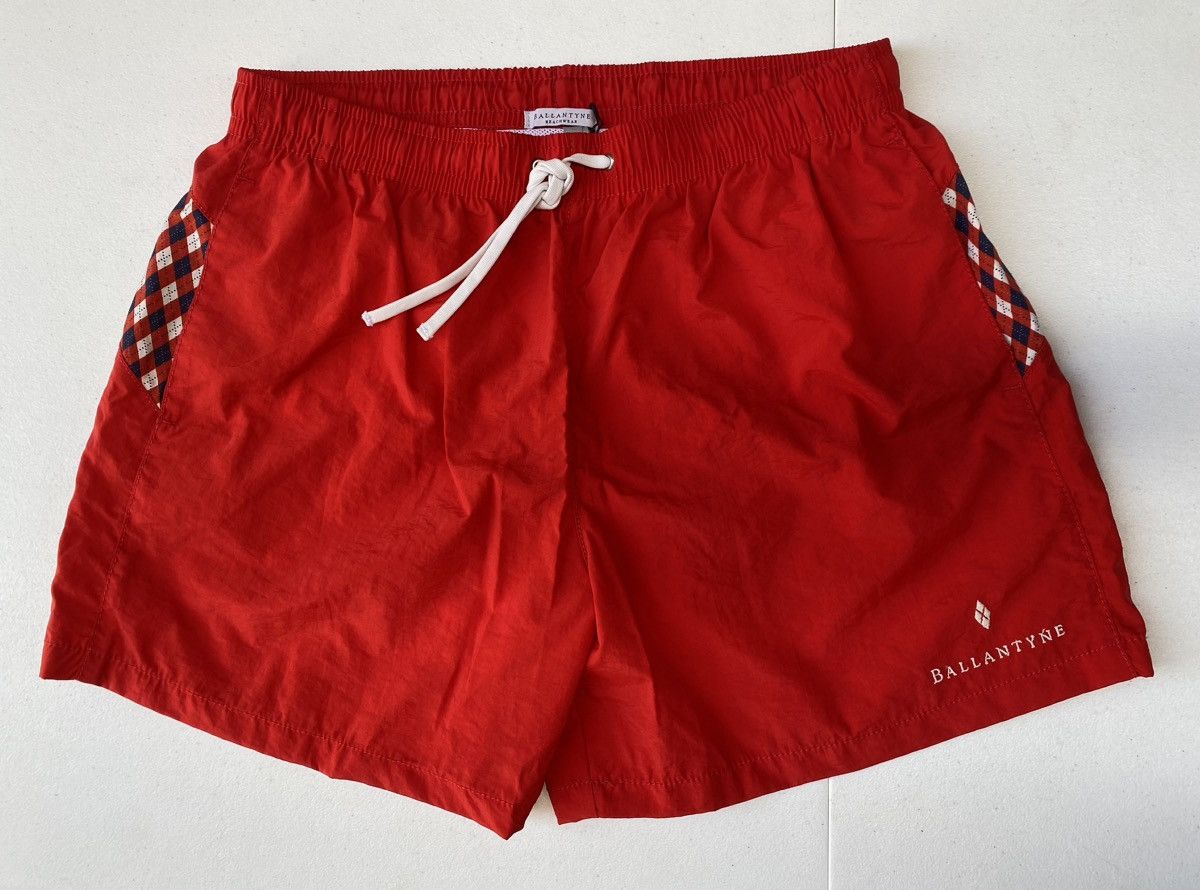 Ballantyne BALLANTYNE RED LOGO LEG ARGYLE BACK RESORT SWIM BOXER 52 NEW ...