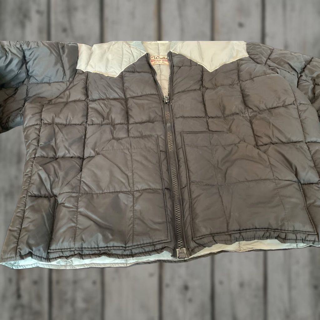 Walls **Vintage Walls Blizzard Prof Western Puffer Jacket Gray L Men's ...