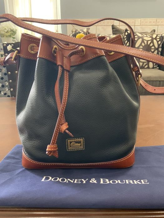 Dooney & Bourke Dooney & Bourke Black Leather Pebble Grain Drawstring ...