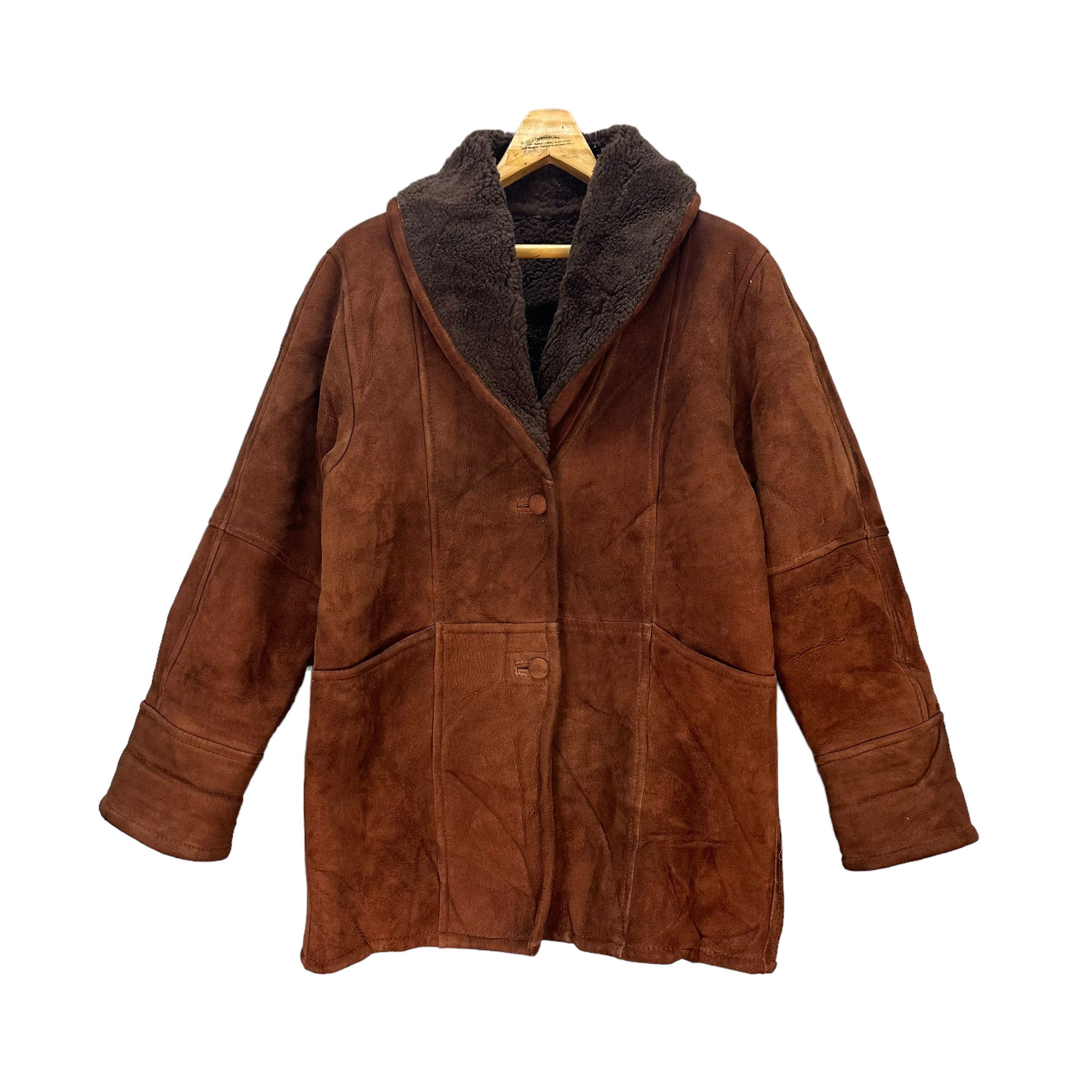 Vintage MISS BUG SHEEPSKIN SUEDE LEATHER COAT JACKET #8389-007 | Grailed