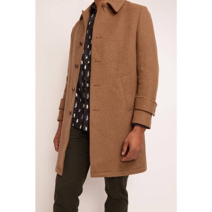 Designer GUIDE LONDON Wool Blend Overcoat In Tan | Grailed