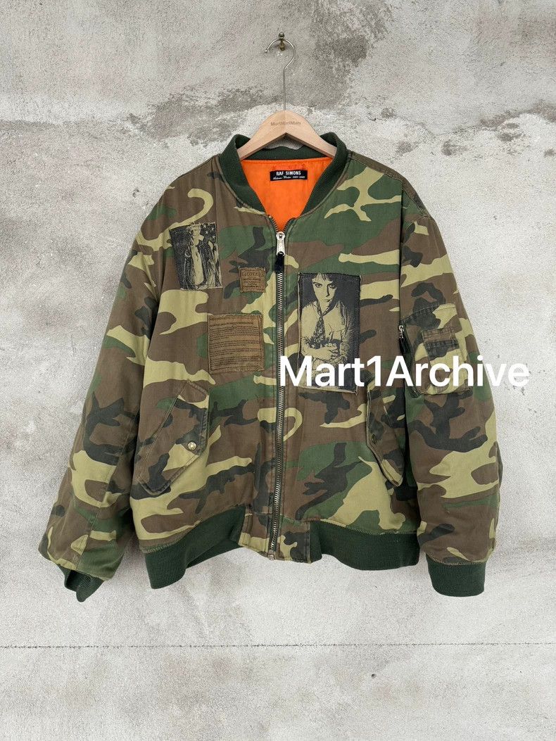 Raf Simons RAF SIMONS 01 AW Riot Ma1 Green Camo Patch Bomber jacket 25 ...