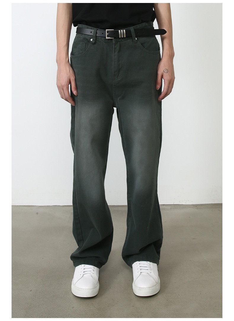 Jean × Streetwear Dark Green Faded Denim Jeans | Grailed