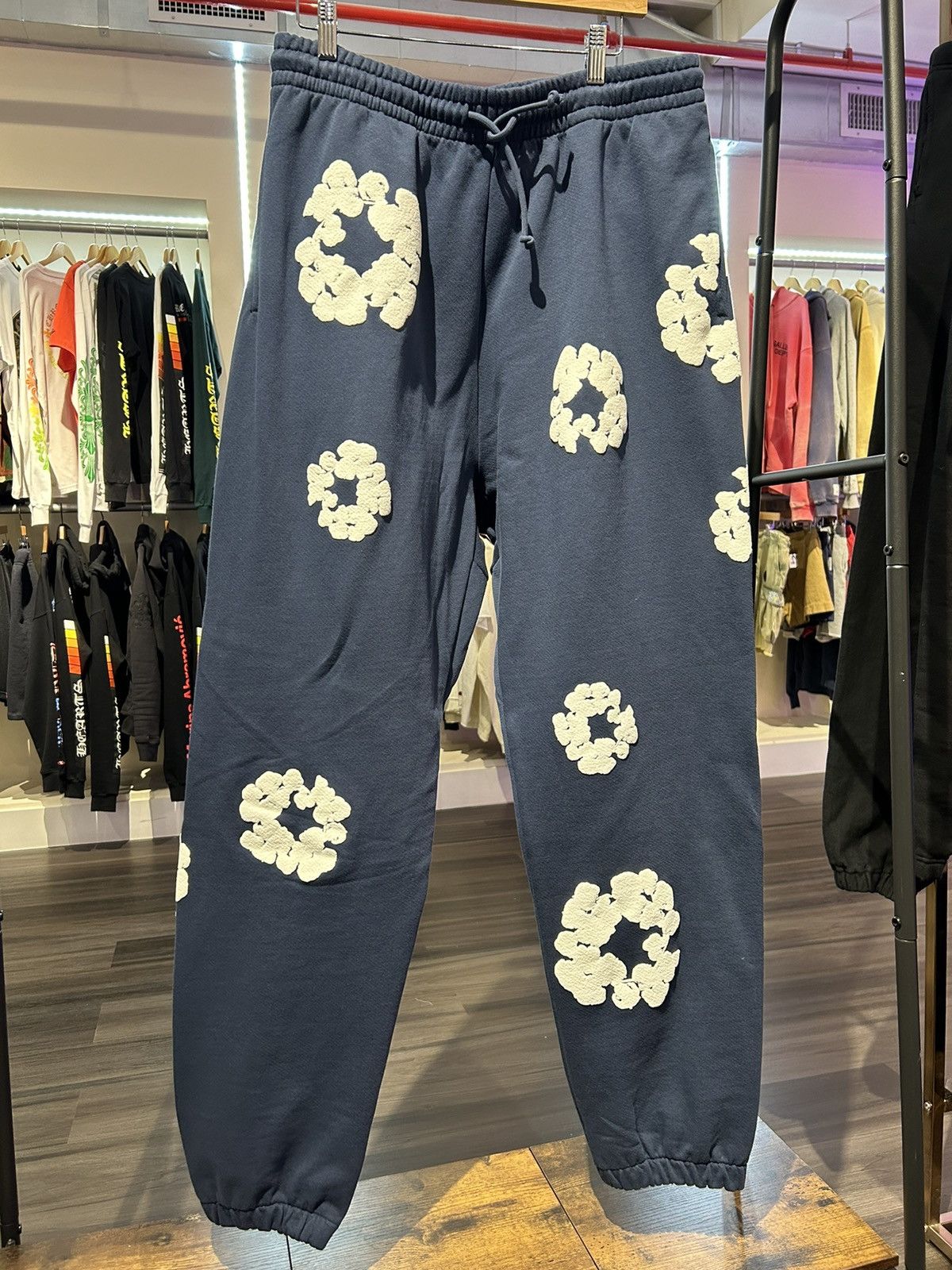 DENIM TEARS Denim Tears Cotton Wreath Sweatpants - Navy | Grailed