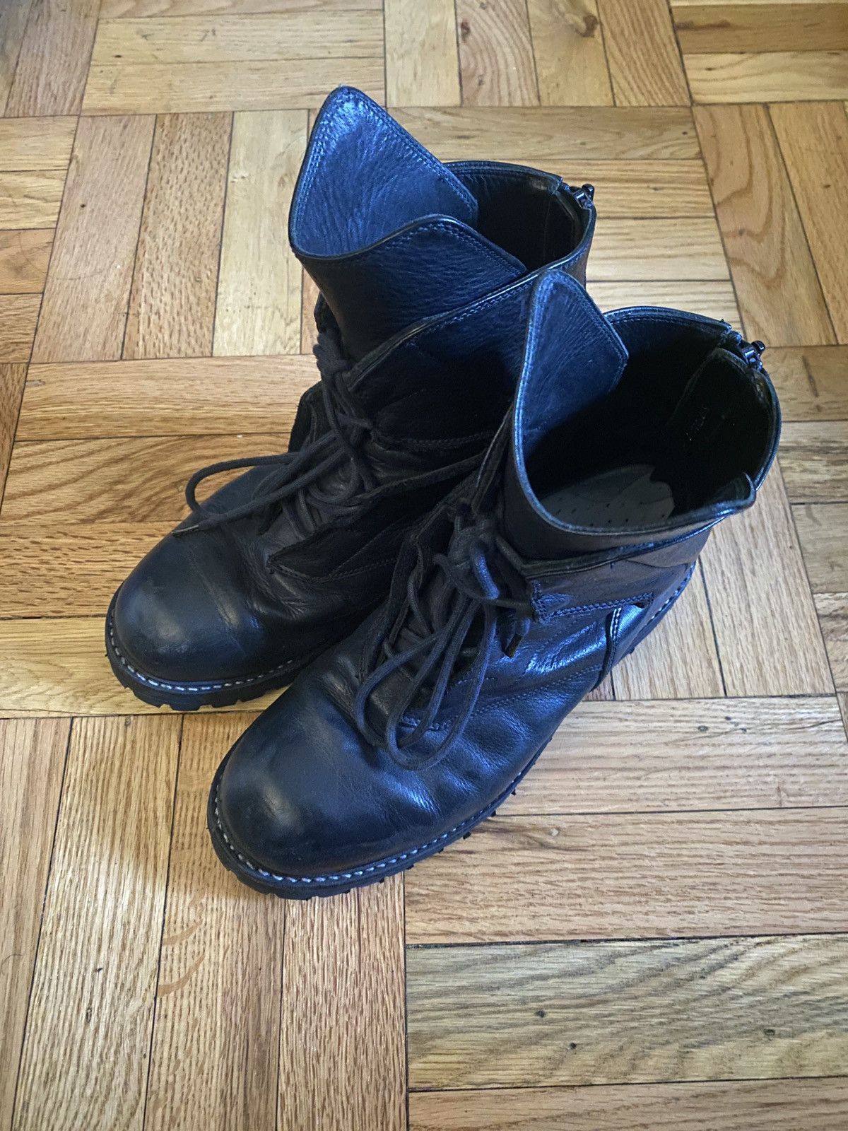 Julius Julius FW16 Leather Hexagon Back Zip Boots Vibram 557FWM4-T ...