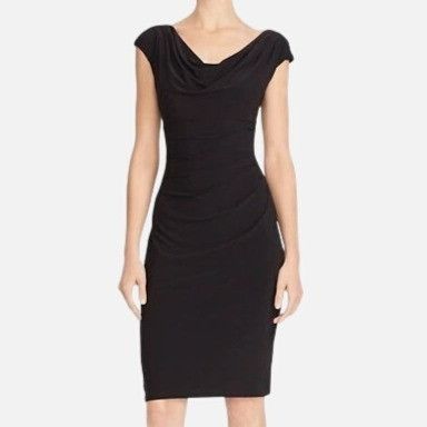 Lauren Ralph Lauren Lauren Ralph Lauren Stretch Jersey Black Dress Sz 12 LBD | Grailed