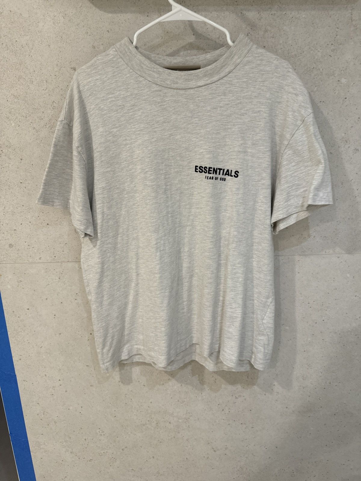 Fear of God Essentials fog light grey tee | Grailed