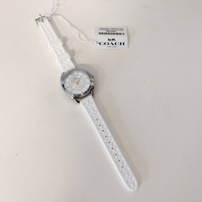 Coach Coach 14503146 Mini Boyfriend Signature White Silicone Watch ...
