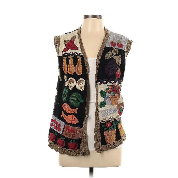 Vintage VTG Eagles Eye Vegetable Garden Food Knit Vest Large | Grailed