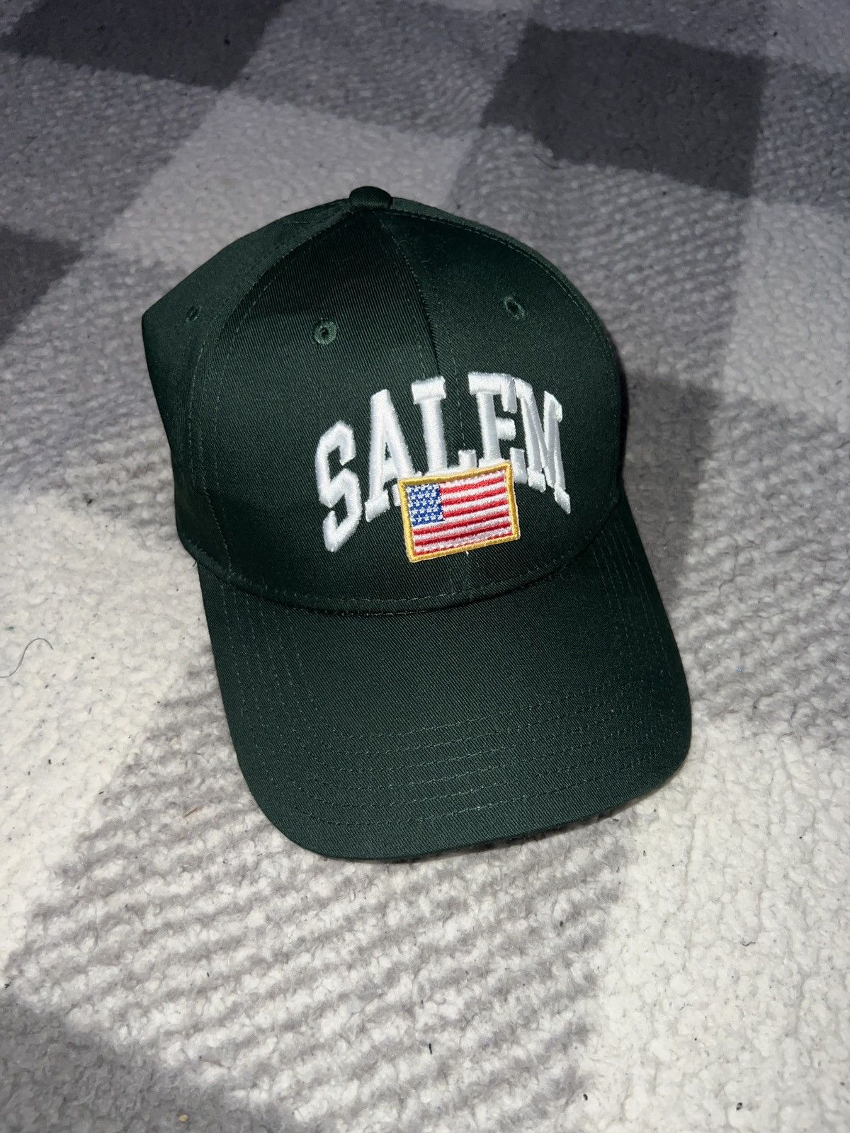 Drain Gang Salem S4LEM Flag Hat Green USA | Grailed