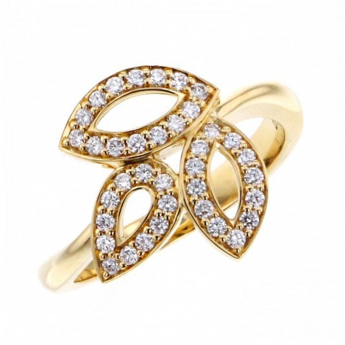 Harry Winston HARRY WINSTON Lily Cluster Mini Ring K18YG Yellow Gold ...