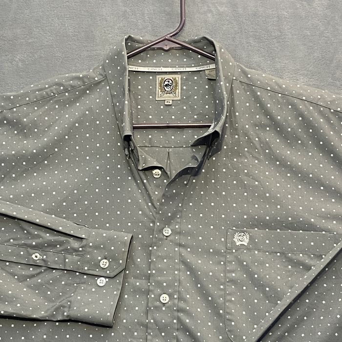 Cinch Men XL Long Sleeve Polka Dot Button Down Western Ranch | Grailed