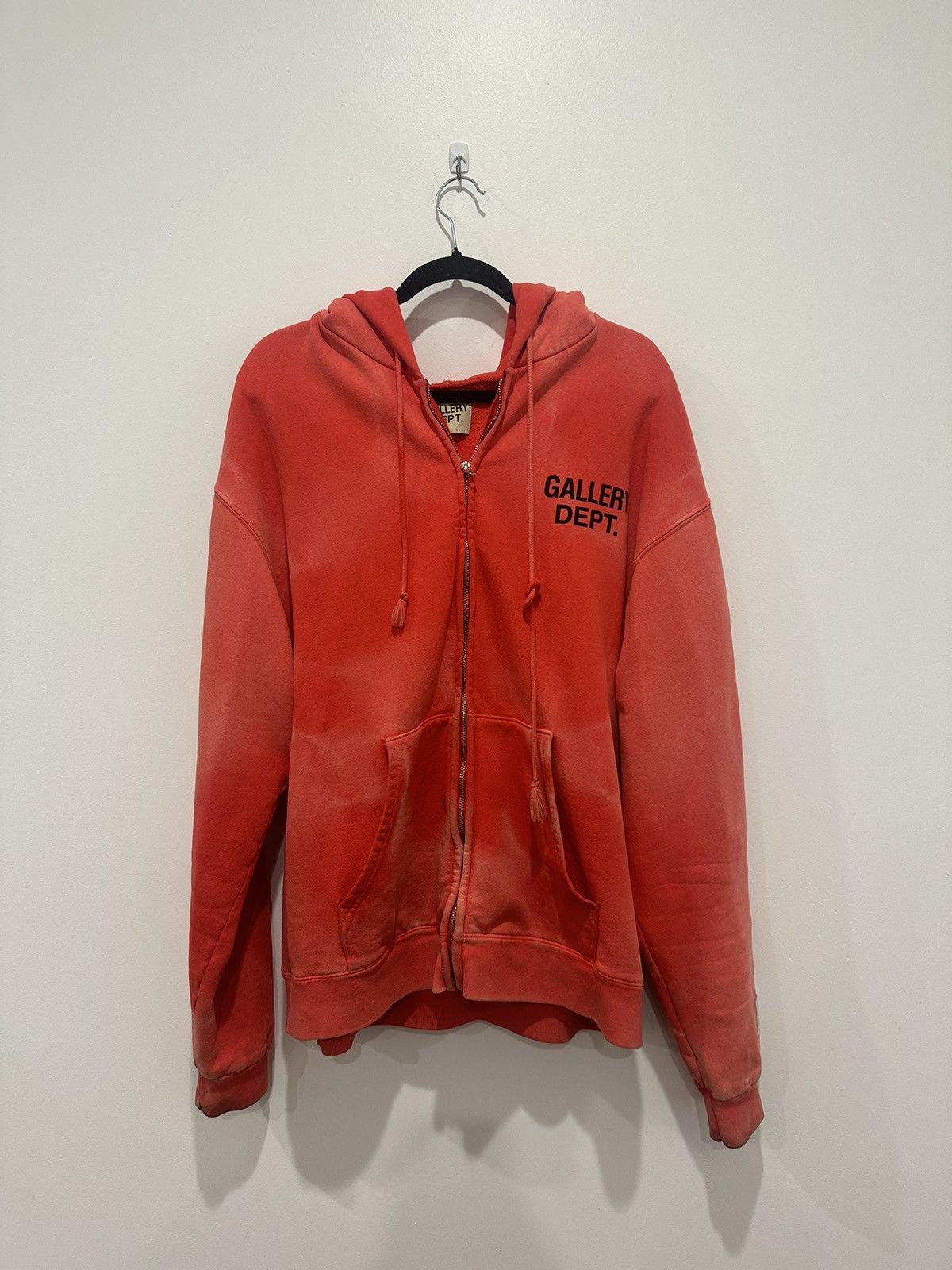 Gallery Dept. Gallery Dept Red Sunfaded Zip Hoodie | Grailed