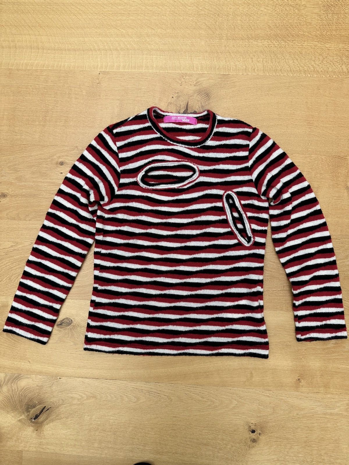 Junya Watanabe Junya Watanabe striped cut out sweater | Grailed