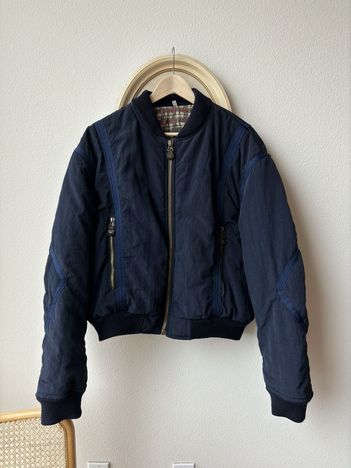 Giorgio Armani Armani Jeans Navy Ballistic Nylon Bomber | Grailed