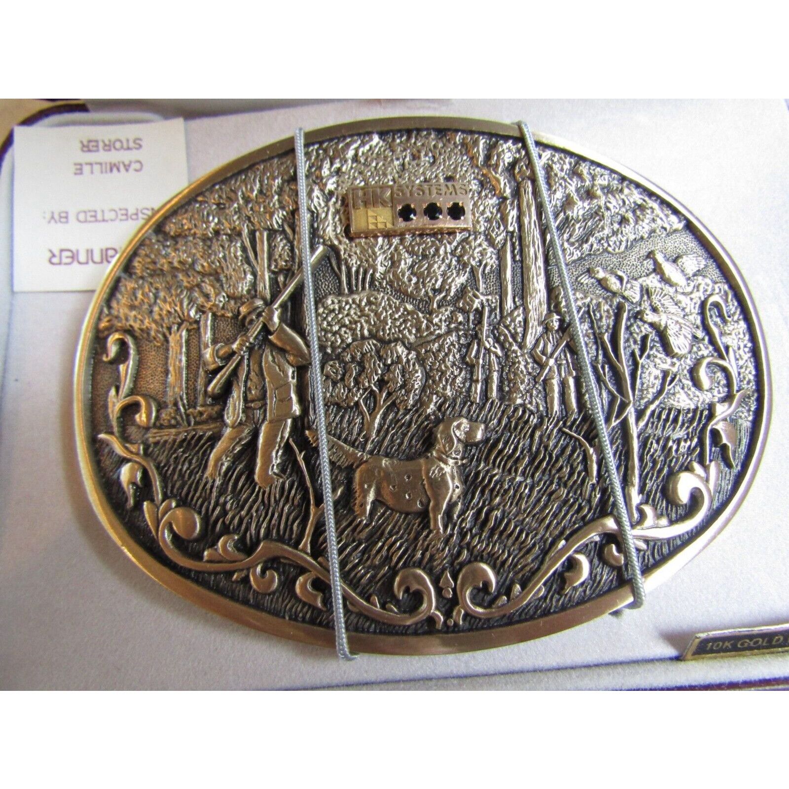 Vintage VINTAGE 1981 OC TANNER BELT BUCKLE 10K GOLD EMBLEM SOLID BRASS/3 GEMS In BOX | Grailed