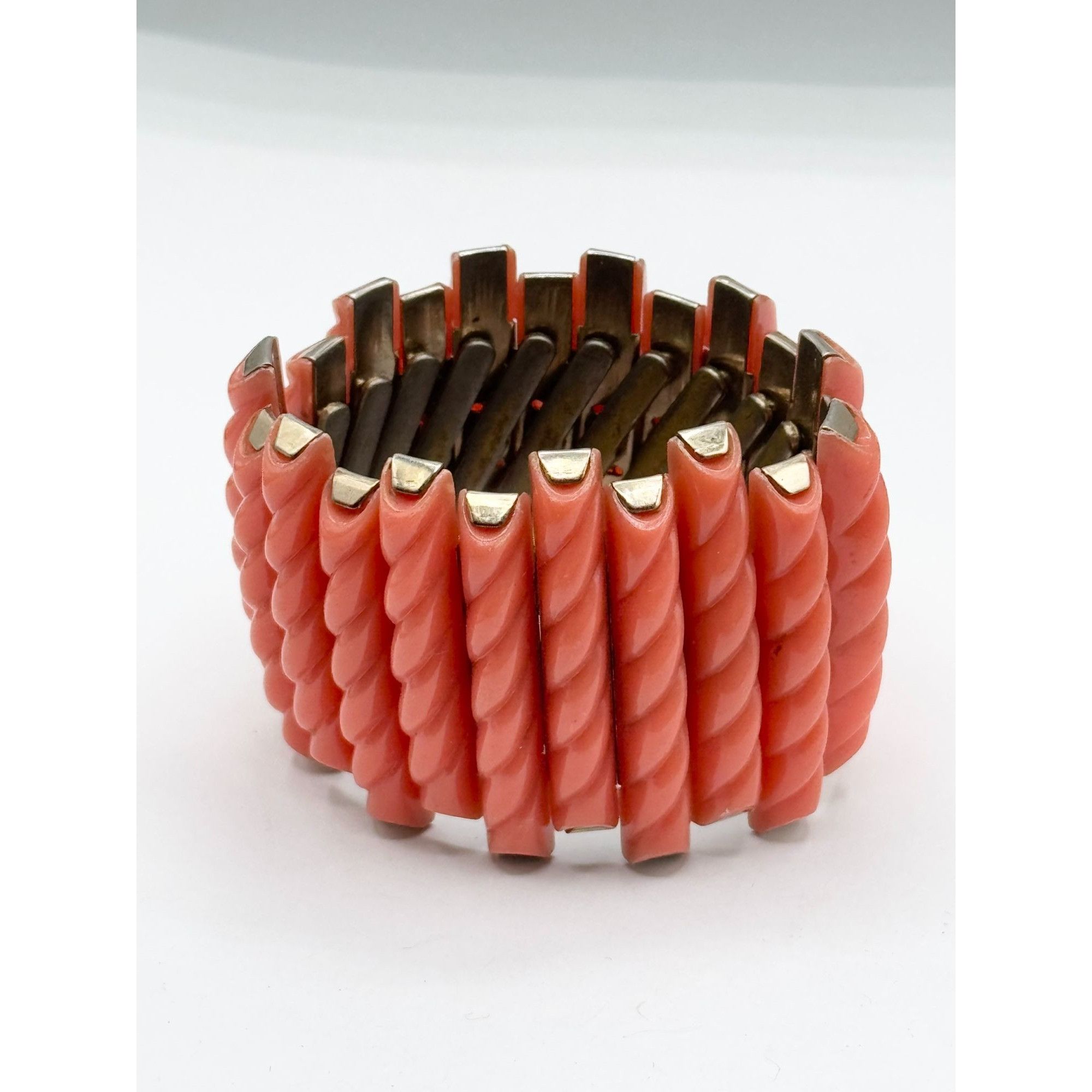 Vintage Vintage Coral Orange Lucite expansion sweetheart bracelet | Grailed