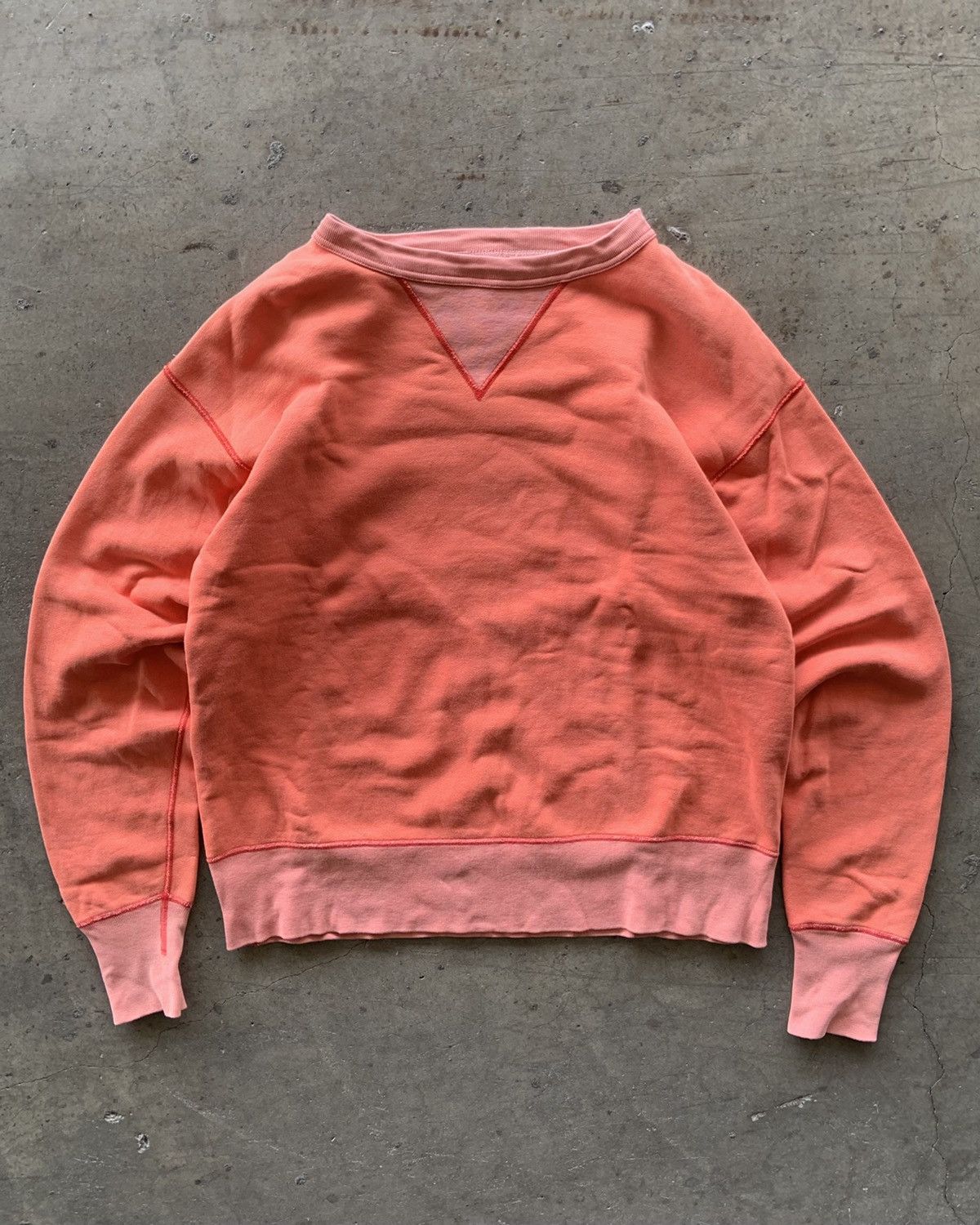 Japanese Brand × Vintage 50s Style Barns Japan Faded Orange Sweatshirt ...