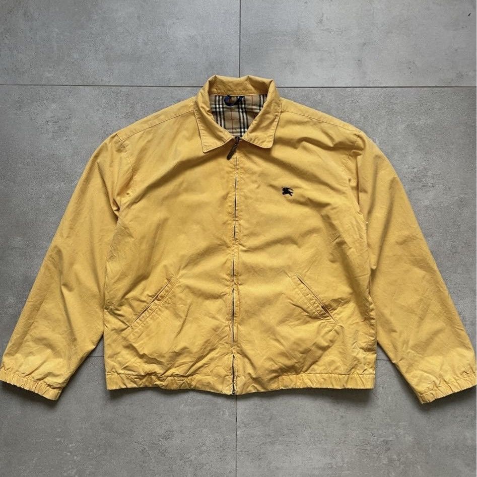 Burberry VINTAGE BURBERRYS BOXY WASHED YELLOW HARRINGTON JACKET | Grailed