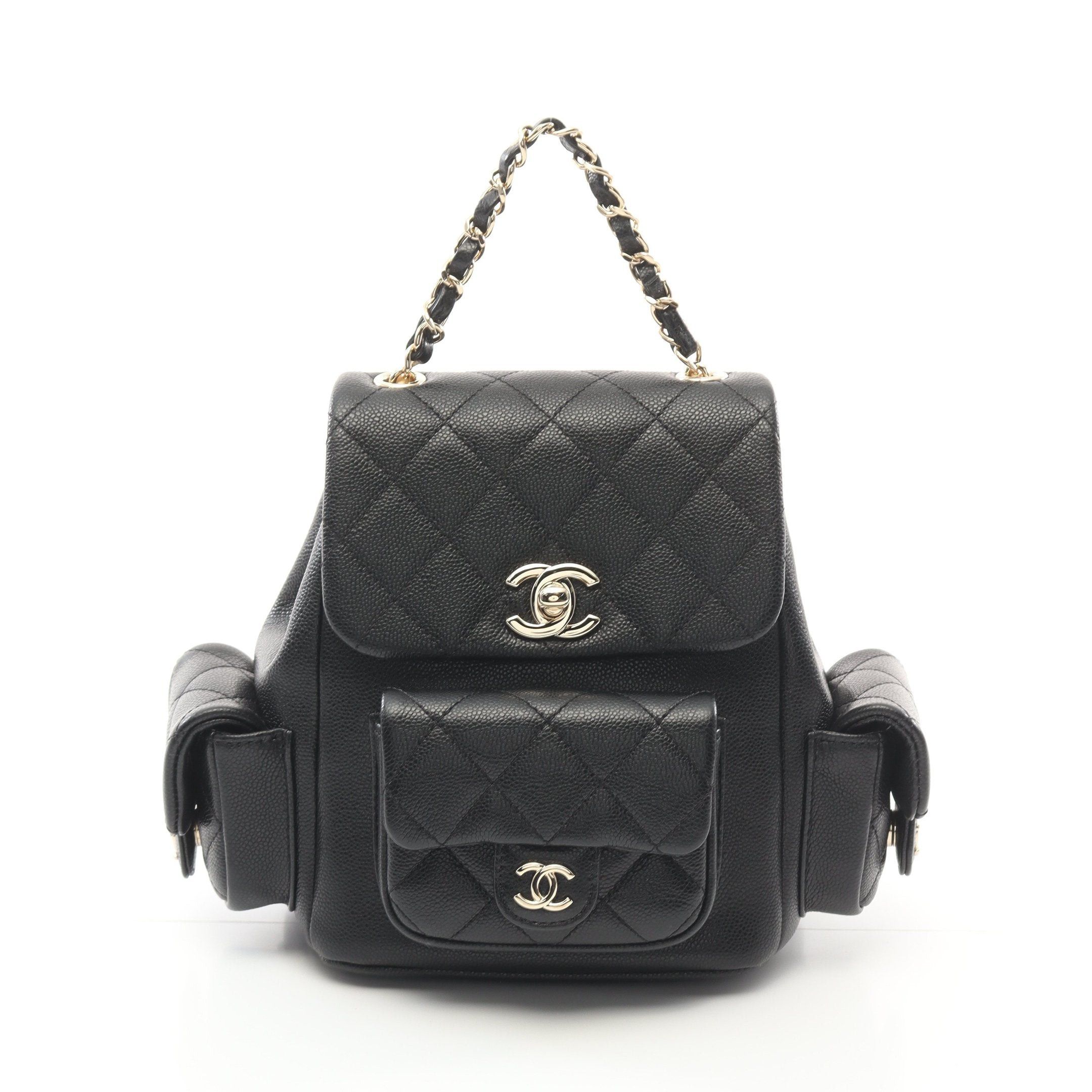 Chanel Chanel Matelasse Backpack Rucksack Caviar Skin Black Gold ...