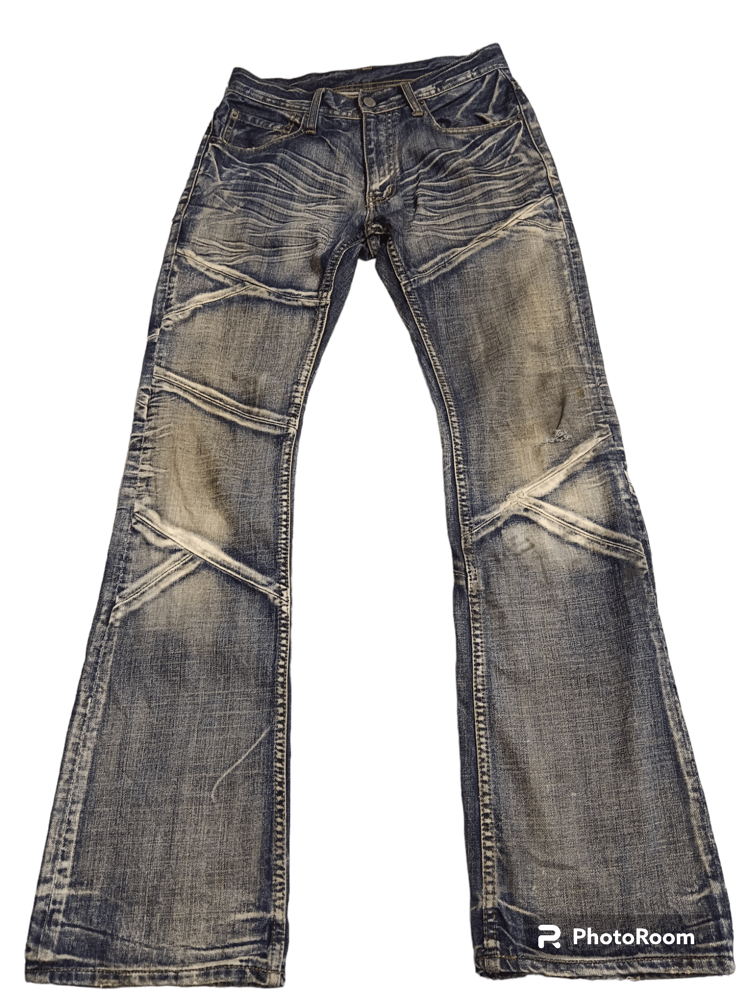 Japanese Brand Edge X Rupert Distressed Flare Jeans | Grailed