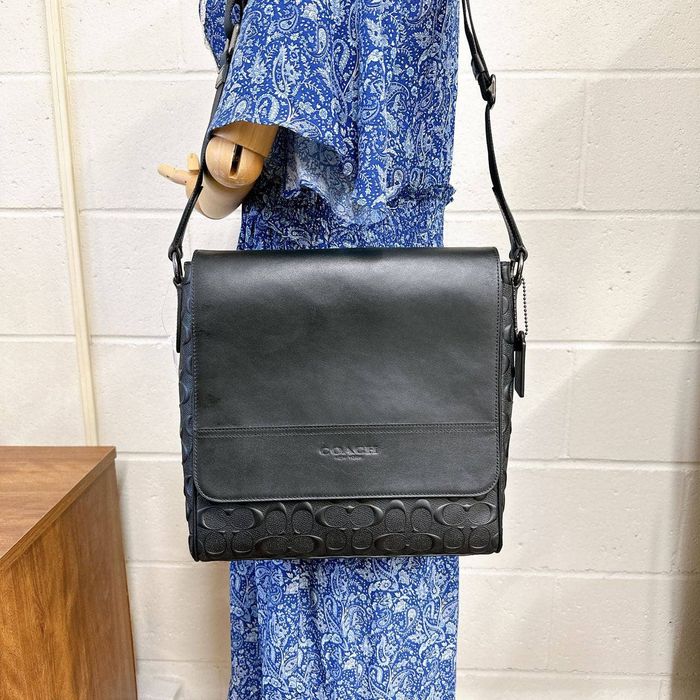 Coach Coach 4006 Houston Map Bag In Signature Leather in Black | Grailed