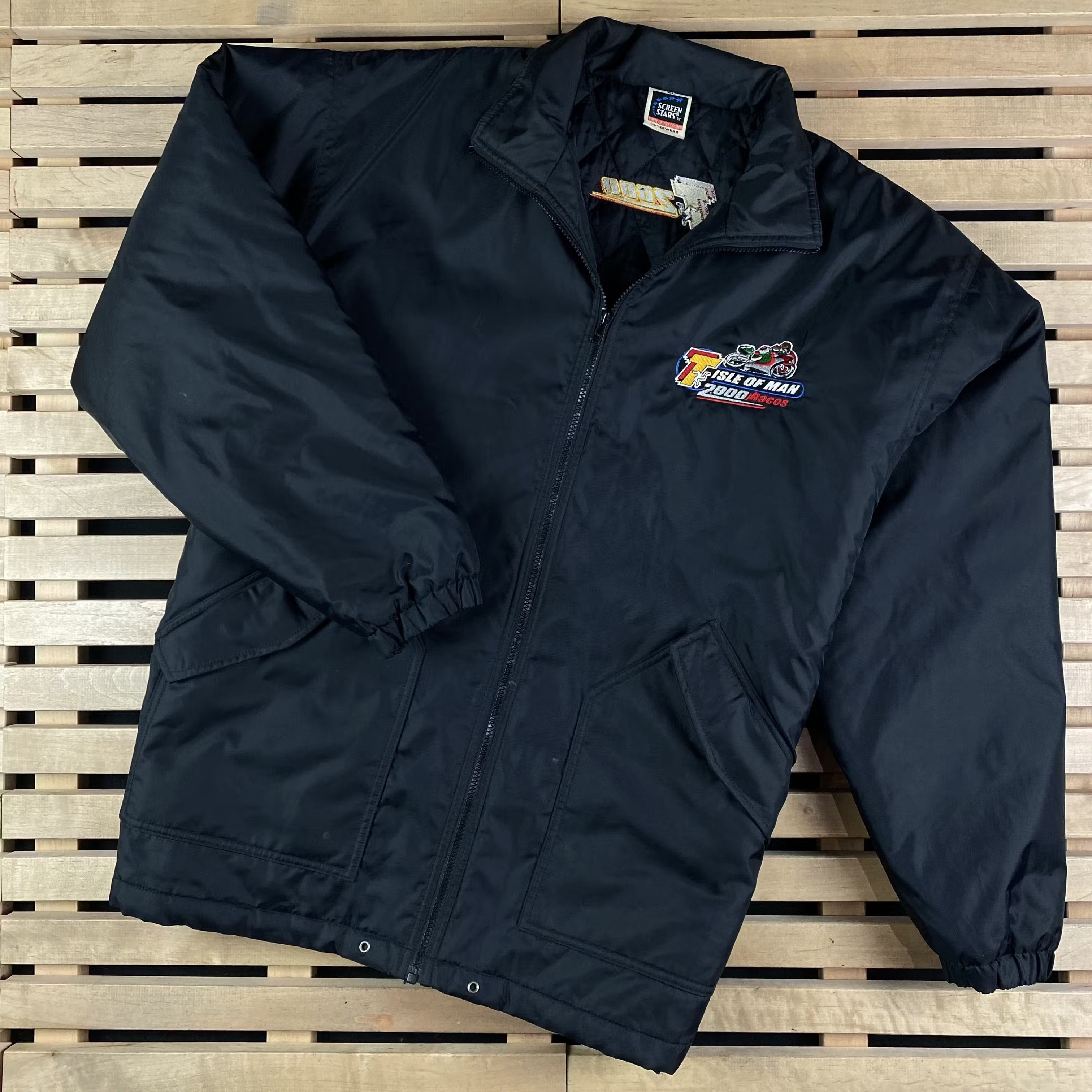 Racing × Screen Stars × Vintage Mens Vintage Jacket Fisle of Man 2000 ...