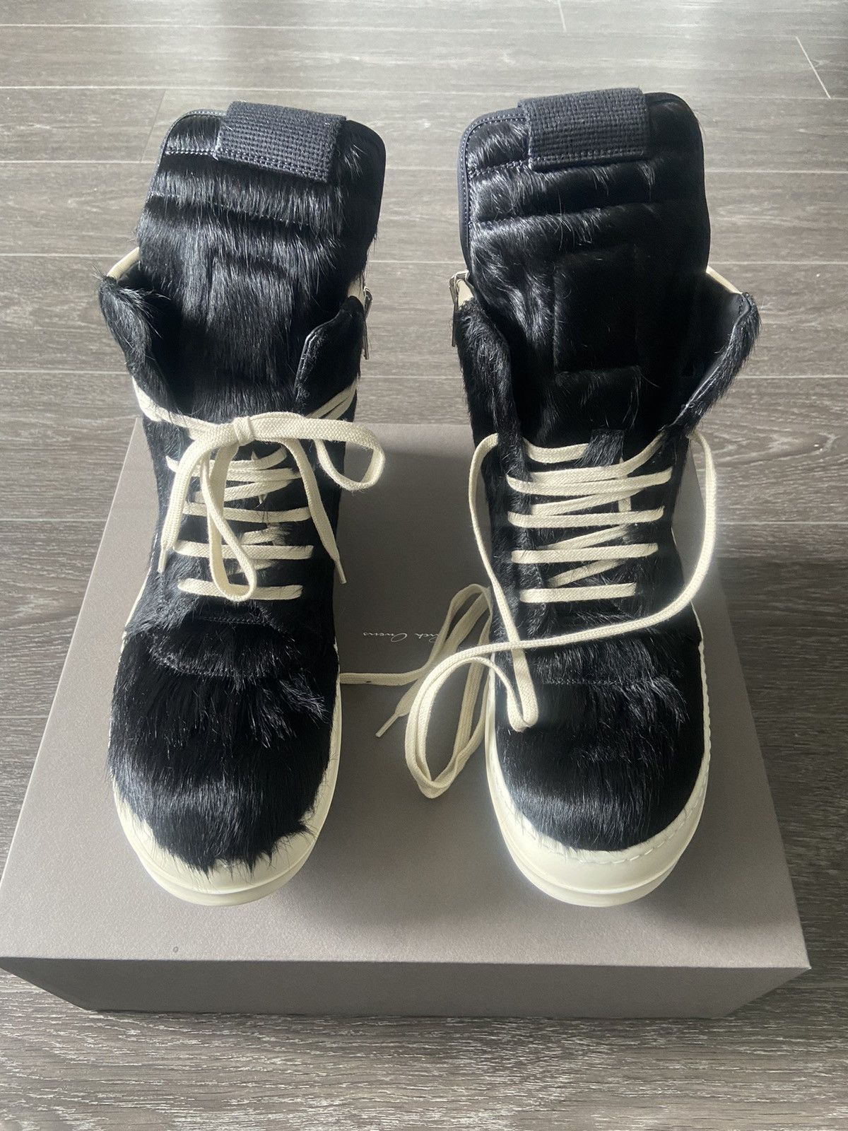 Rick Owens × Rick Owens Drkshdw Rick Owens pony hair geobaskets | Grailed
