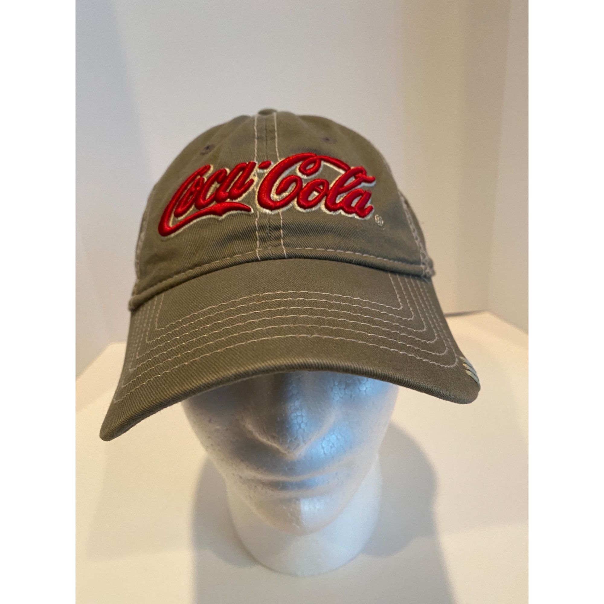 Coca Cola Coca-Cola Hat, Gray with Red Graphics and White Stitching, A ...