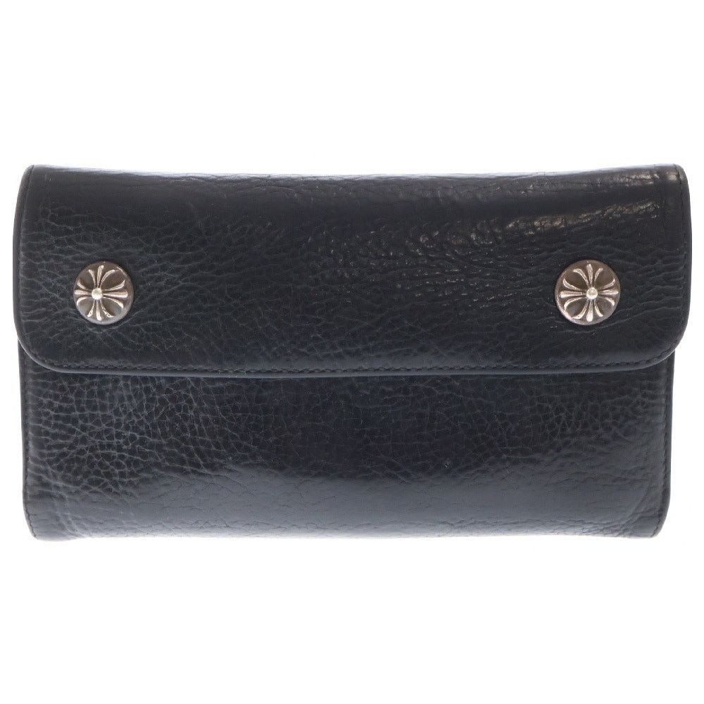 Chrome Hearts Chrome Hearts Wave Wallet Cross Button Black | Grailed