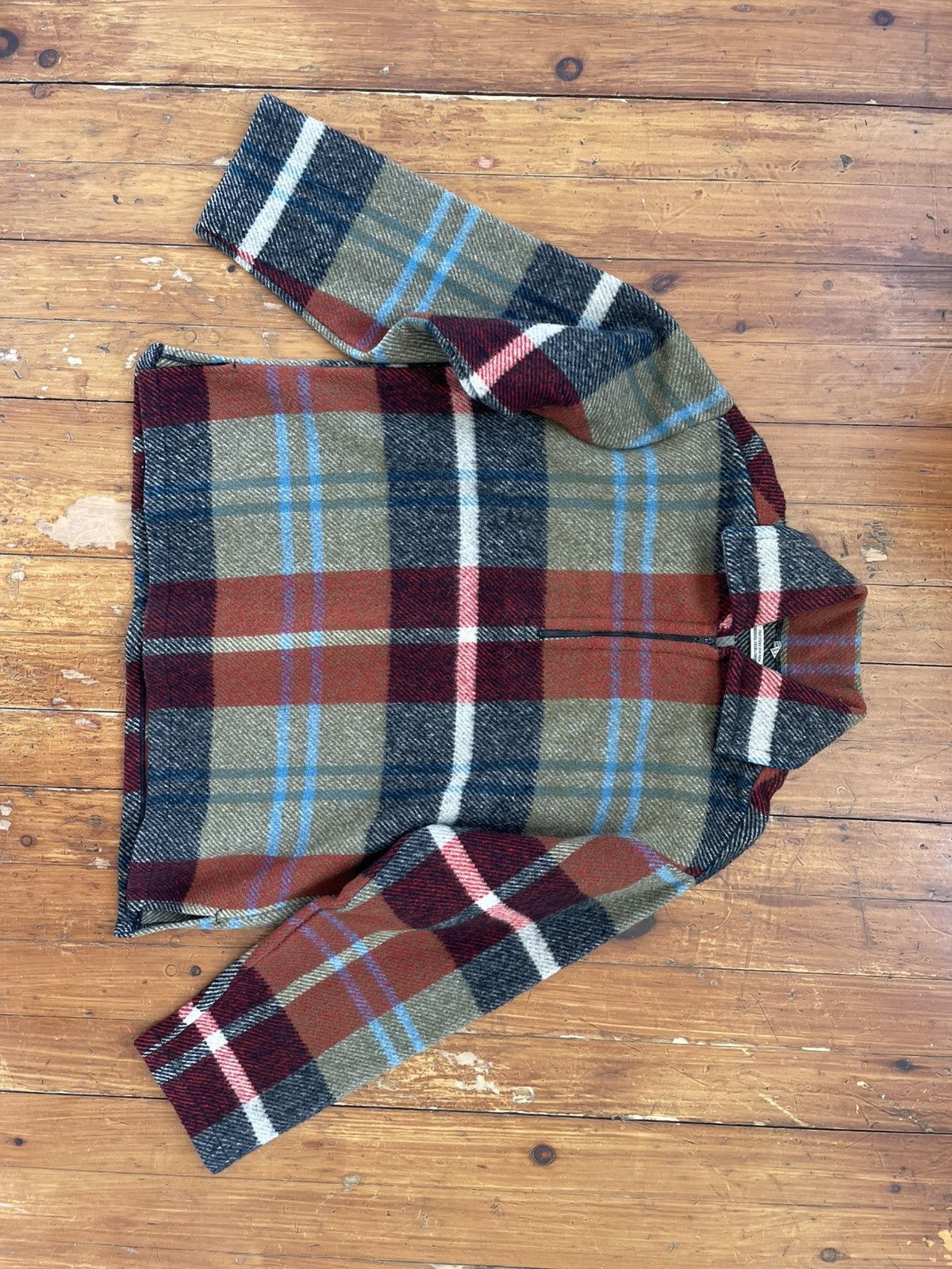 Vintage Plaid Quarter Zip Wool Jacket | Grailed