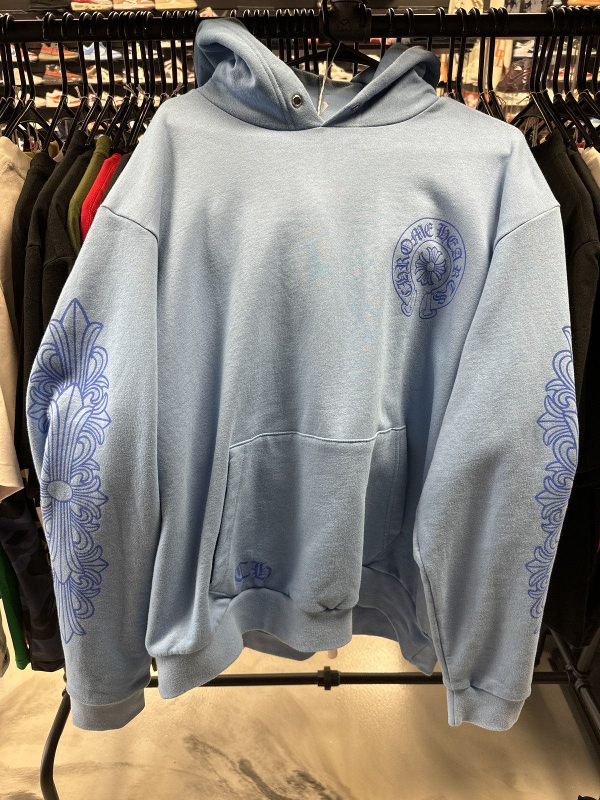 Chrome Hearts Chrome Hearts blue hoodie | Grailed