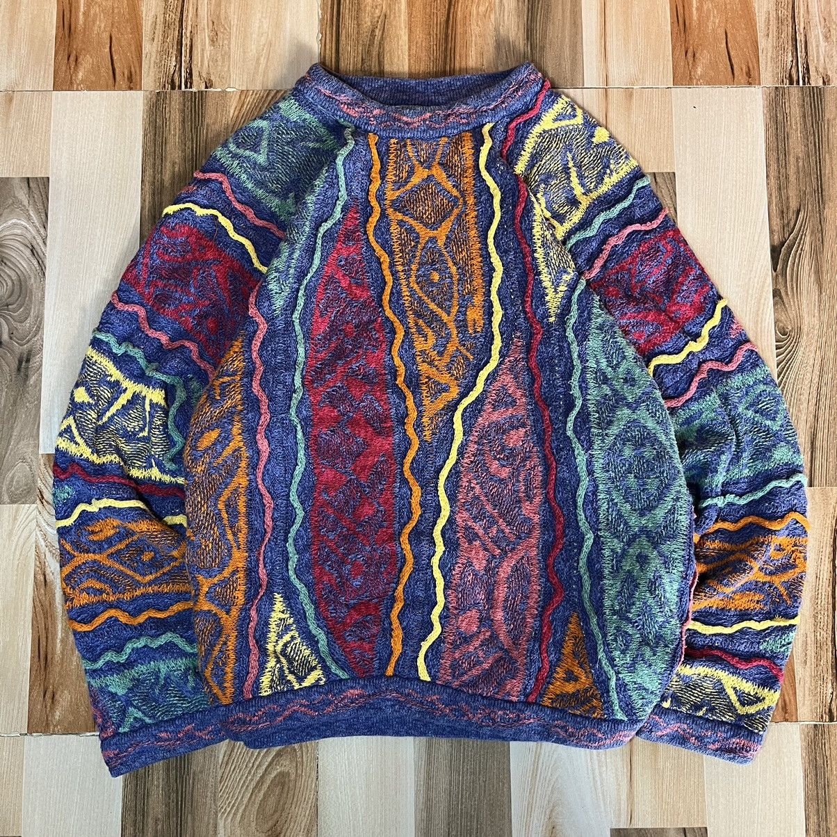 Coogi Crazy Vintage 90s Coogi 3D Cable Knit Sweater | Grailed