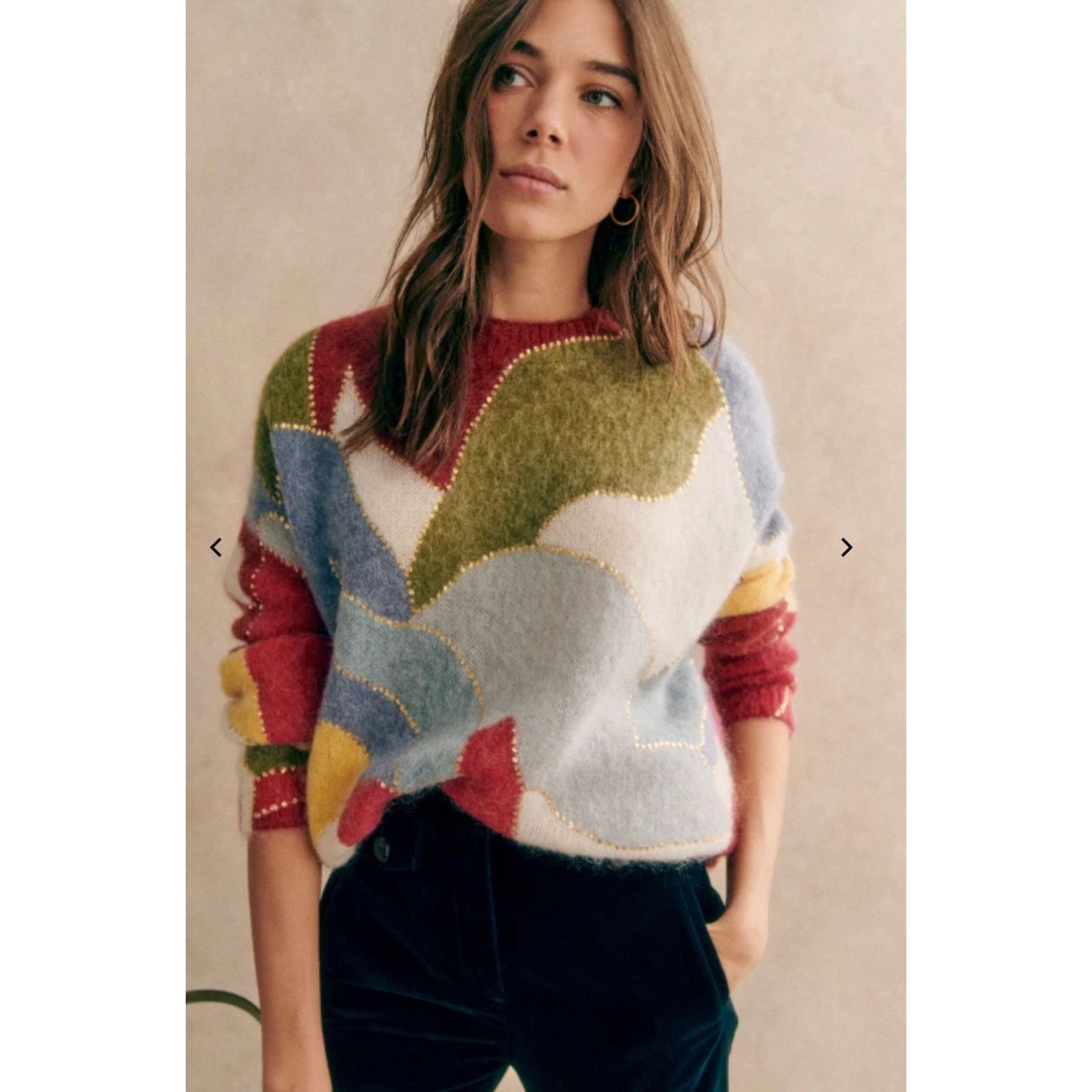 Sezane RARE NWT sezane HOLLIE JUMPER sweater Multicolor red blue go ...