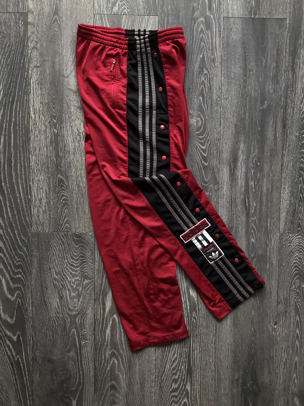 Adidas Adidas Red track pants button vintage 90s AdiBreak rare OG | Grailed